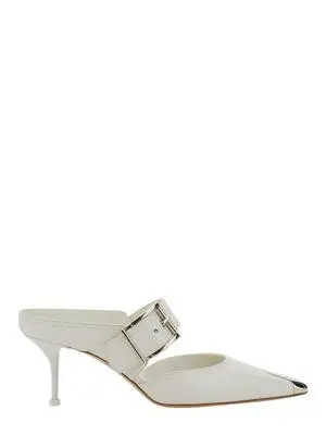 Alexander McQueen Buckled Stiletto Sandals - White
