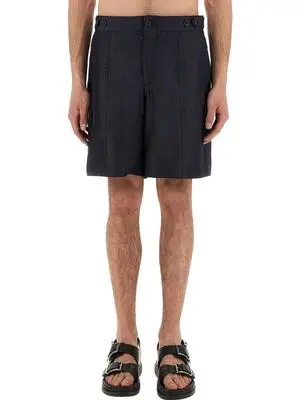Alexander McQueen Short In Denim - Blue