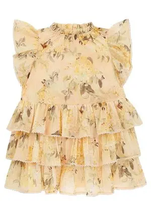 Zimmermann Floral Tiered Dress - Yellow