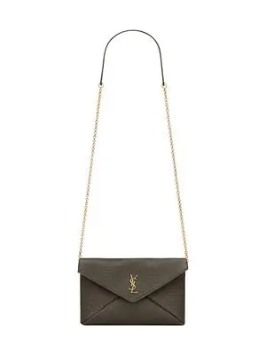 Saint Laurent Clutch With Chain And Cassandre - Green