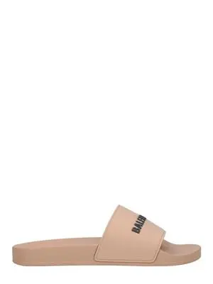 Balenciaga Logo Slides - Beige