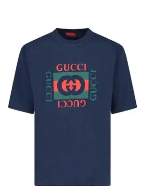 Gucci Printed T-Shirt Blue