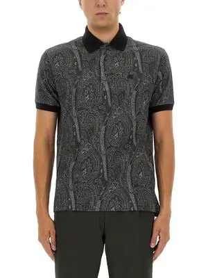 Etro Polo Shirt With Print - Black