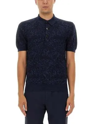 Etro Polo Shirt With Pegasus Embroidery - Blue