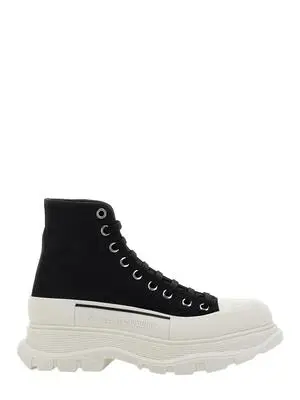 Alexander McQueen Tread Slick Lace Up Boots - Black