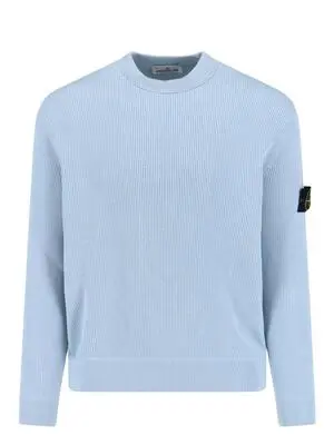 Rick Owens Ribbed Long Sleeve Sweater Blue