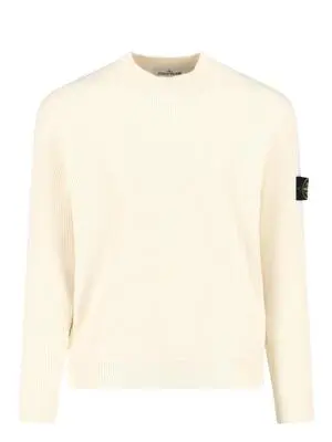 Rick Owens Ribbed Long Sleeve Sweater Cream
