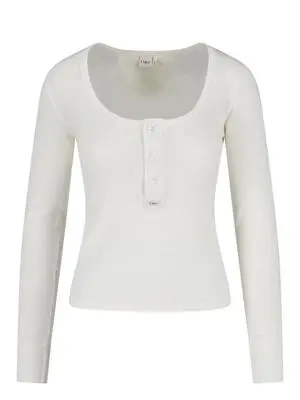 Chloé Ribbed Sweater - White
