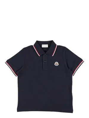 Moncler Polo With Logo - Blue