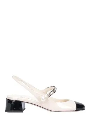 Miu Miu Chain Slingback Pumps - White