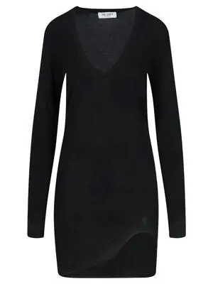 Attico Asymmetrical Mini Dress - Black