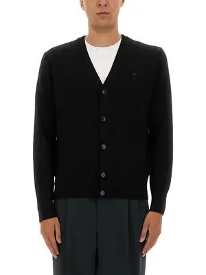 Ami Cardigan With Logo - Black