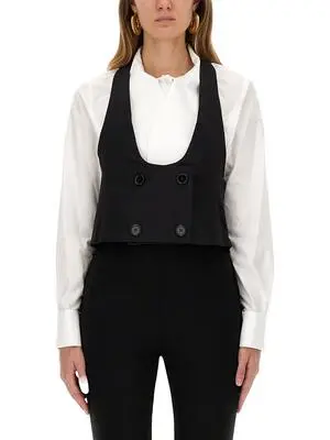 Nina Ricci Vest With Open Back - Black