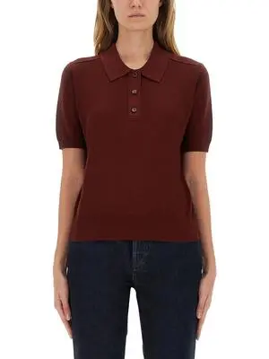 Burberry Wool Polo - Bordeaux