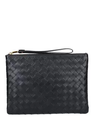 Bottega Veneta Woven Leather Pouch - Black