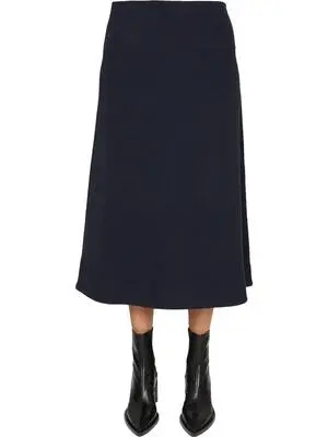 JIL SANDER Wool Flared Skirt - Blue