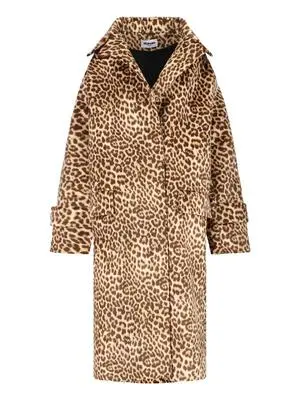 DURAN LANTINK Animal Print Maxi Coat - Brown