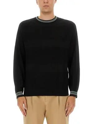 Paul Smith Wool And Cotton Crewneck Sweater - Black
