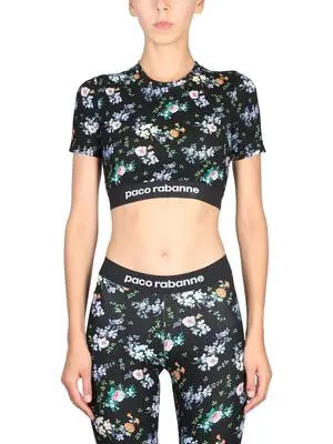 Rabanne Cropped Floral Top - Multicolour