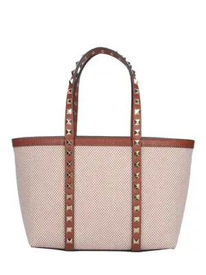 Valentino Garavani Small Rockstud Shopping Bag - Beige