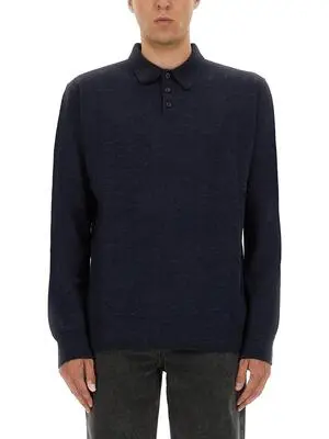 MAISON MARGIELA Wool Polo - Blue