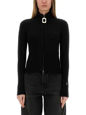 JW Anderson Fitted Zip-up Cardigan - Black