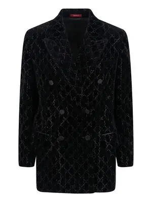 Gucci Embroidered Double-breasted Blazer - Black