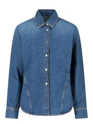 Alaïa Rounded Denim Shirt - Blue
