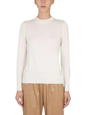 BOSS Cashmere Cross Neck Sweater - White