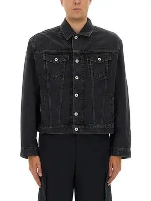 Kenzo Trucker Jacket With Embroidery - Grey