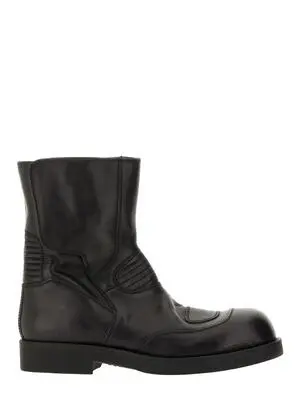 MAISON MARGIELA Leather Biker Boots - Black