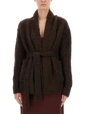 UMA WANG Wool Blend Cardigan - Brown