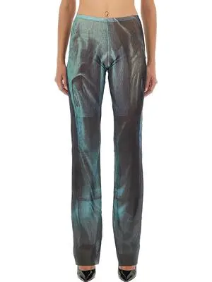 Jean Paul Gaultier Water Mesh Flare Pants - Azure
