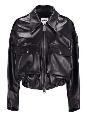 Khaite Owey Leather Jacket - Black