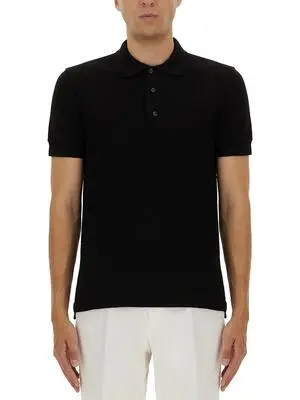 TOM FORD Pique Polo - Black