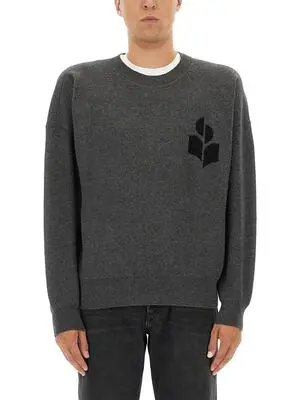 MARANT Jersey With Logo - Charcoal