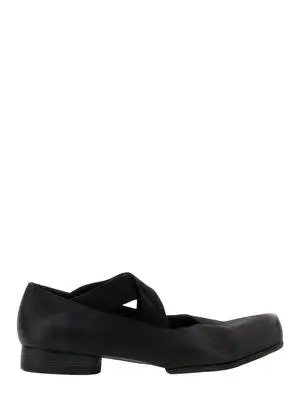 UMA WANG Leather Ballerinas - Black