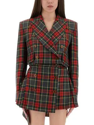 VIVIENNE WESTWOOD Tartan Cropped Jacket - Multicolour
