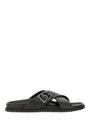 Dolce & Gabbana Calfskin Sandals - Black