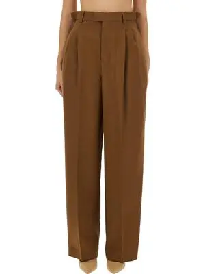 Ami Wool Trousers - Brown