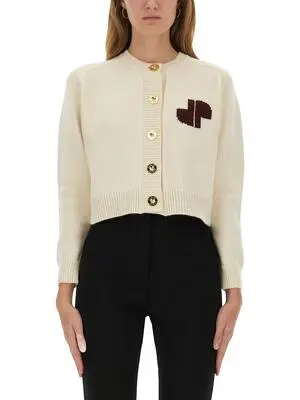 Patou Logo Cardigan - Beige