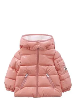 Moncler Jacket With Logo And Hood - Pink