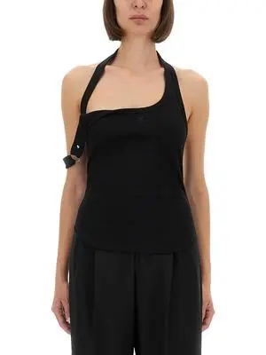 COURREGES Asymmetrical Tank Top - Black