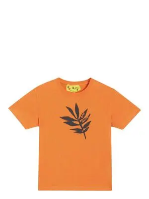 Off-White Printed Cotton Jersey T-shirt - Orange