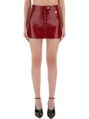 COURREGES Courrèges Vinyl Mini Skirt Red