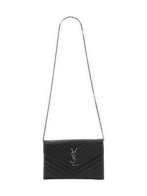 Saint Laurent Cassandre Clutch With Chain - Black