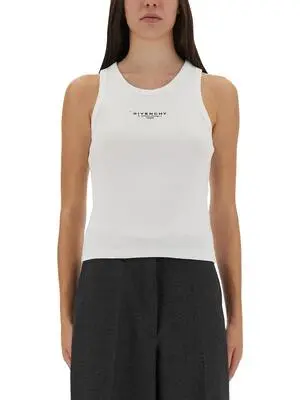 Givenchy Slim Tank Top With Logo - White