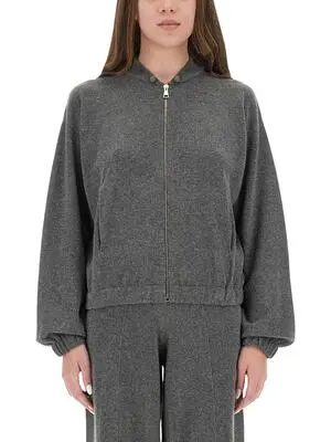 Fabiana Filippi Wool, Silk, And Cashmere Sweatshirt - Grey