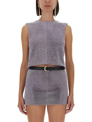SELF-PORTRAIT Metal Mesh Top - Lilac