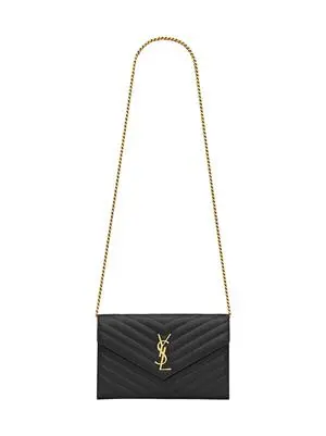 Saint Laurent Cassandre Chain Clutch - Black